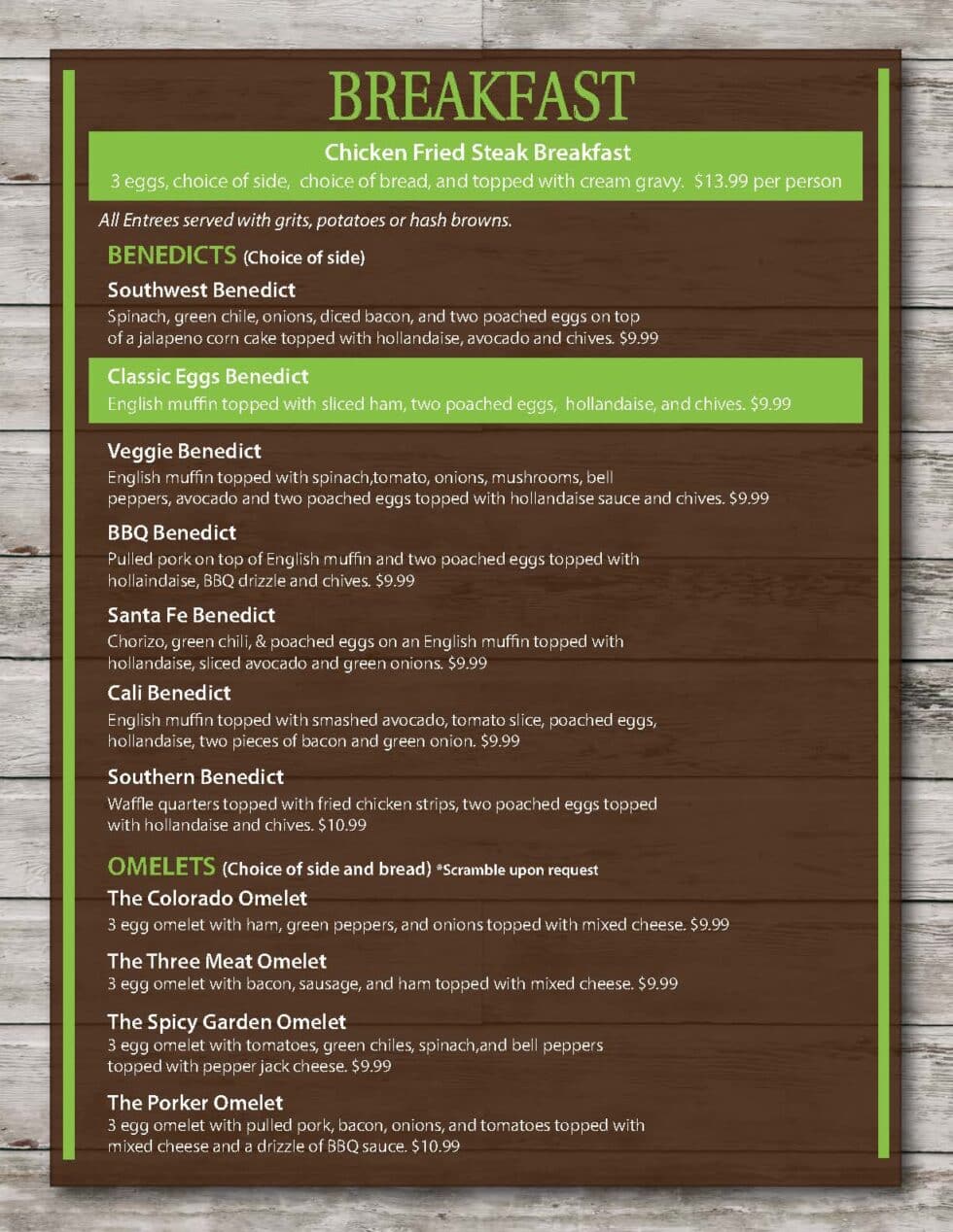 Menu - The Farmhouse Restaurant